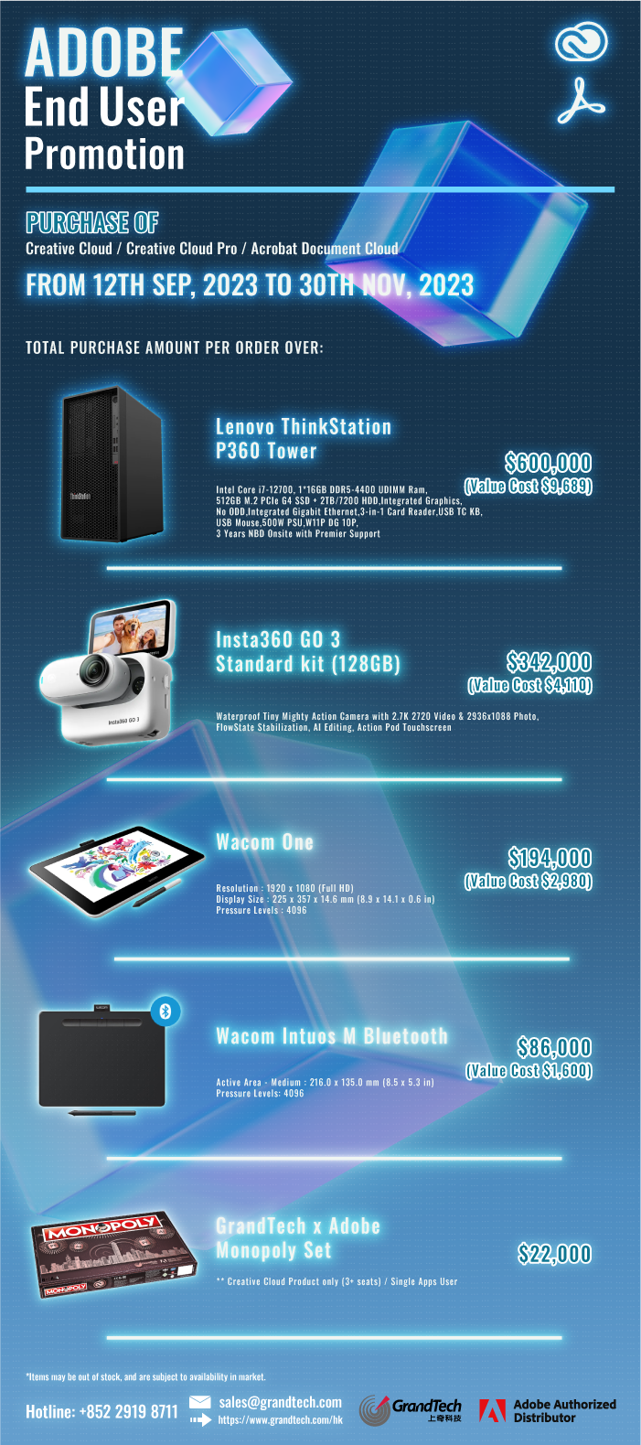 Adobe Creative Cloud End user Promotion | GrandTech Hong Kong
